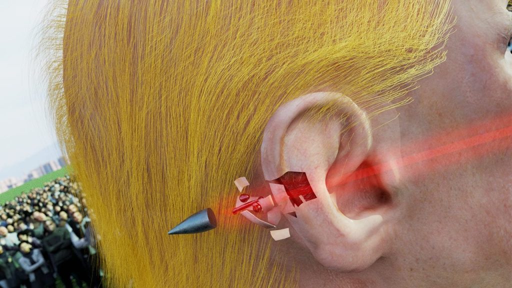 Attack on Donald Trump, the 3D illustrative reconstruction of the ...